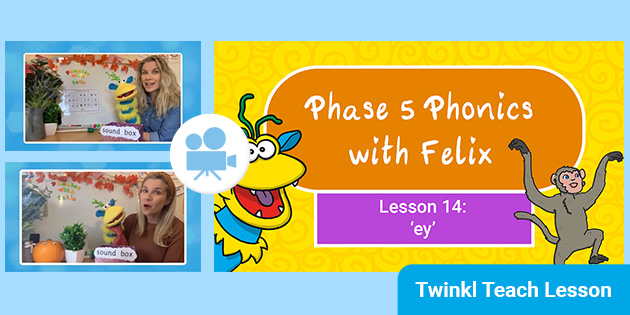 FREE! - Phase 5 Phonics Lesson 14 'ey' Video (teacher made)