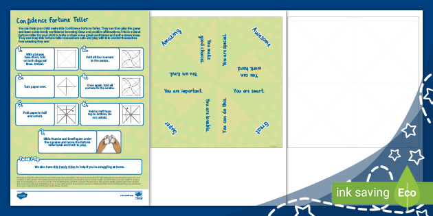 Confidence Fortune Teller Activity (teacher made)