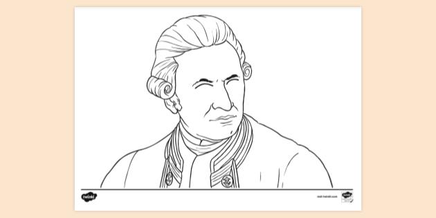 Captain James Cook Colouring Colouring Sheets