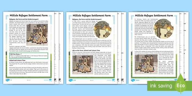 Millisle Refugee Settlement Farm Differentiated Reading Comprehension