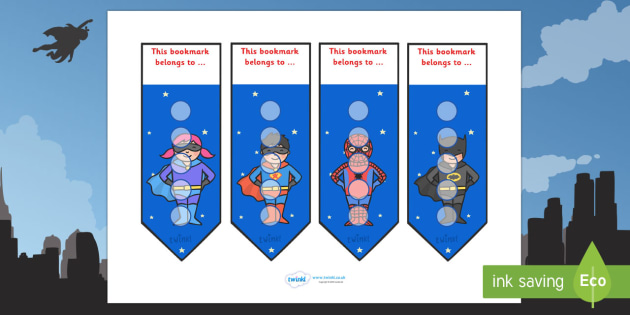 Superhero Themed Reward Bookmarks 15mm - superheroes, superhero