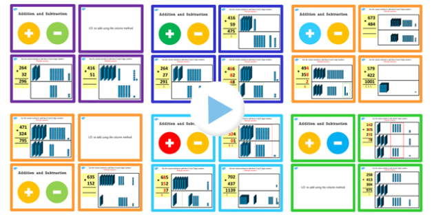 Year 3 Addition and Subtraction PowerPoints Pack Lesson 3 - pack