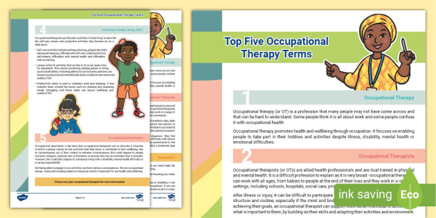 Top Five Occupational Therapy Terms (teacher made)
