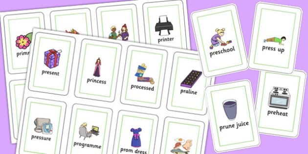 Two Syllable PR Flash Cards (teacher made)
