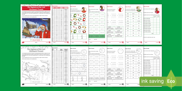 The Lost Christmas Present - Christmas Math Mystery Game