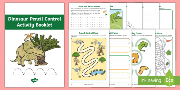 Dinosaur-Themed Pencil Control A5 Activity Booklet