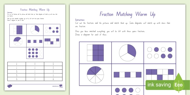 Fraction Matching Activity (teacher made)