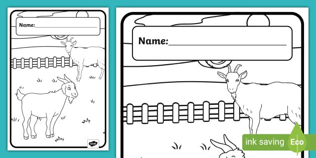 FREE! - Goat Colouring Book Cover (teacher made)