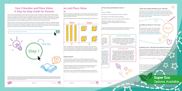Number and Place Value Parent Guide and Activity Ideas - Year 5 Subject