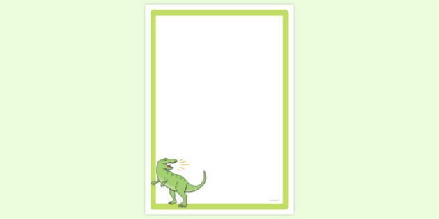 FREE! - Simple Blank Dinosaur Page Border To Print | Twinkl Resource