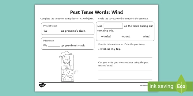 Past Tense Words Worksheet • Twinkl.com.au