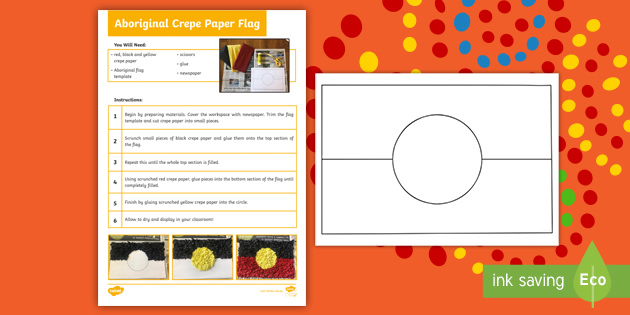 * NEW * Aboriginal Flag Crepe Paper Craft