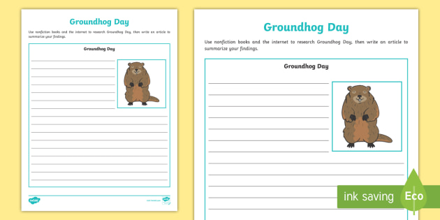 Groundhog Day Writing an Article Activity (teacher made)