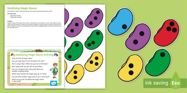 👉 Subitising Magic Beans Activity | Jack and the Beanstalk