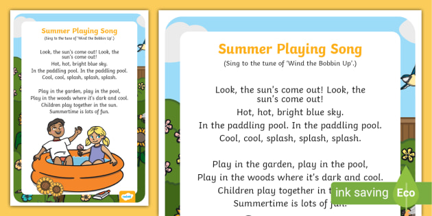 Summer Playing Song (teacher made)