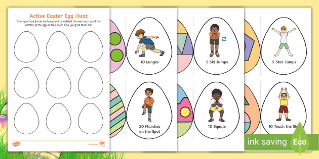 Active Easter Egg Hunt KS1 - OAA - Twinkl Move - PE Resource