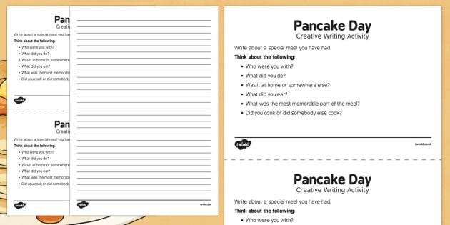 Pancake Day Creative Writing Activity (teacher made)