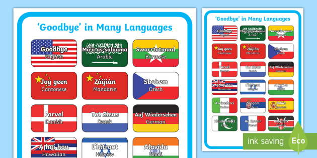 Goodbye In Many Languages Poster