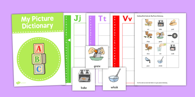 Picture Dictionary Cooking Word Cards (teacher made)