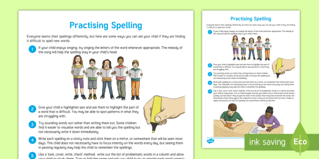 Practising Spelling Adult Guidance