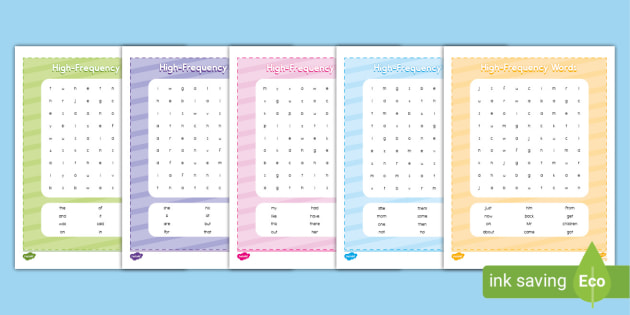 High-Frequency Words Word Searches (teacher made)