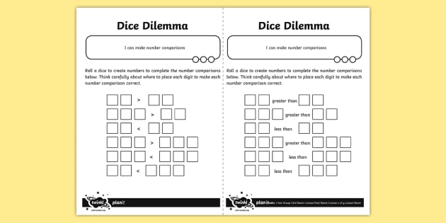 Dice Dilemma Activity (teacher made)