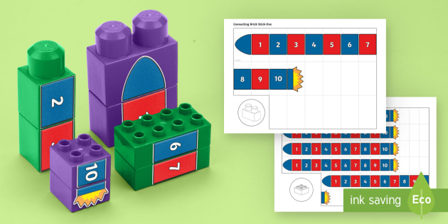 Number Rocket to 10 Connecting Bricks Game