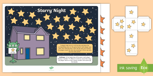 * NEW * Starry Night Skip Counting in 10s Board Game - ACMNA003