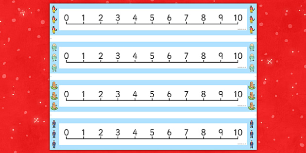 FREE! - Number Lines 0-10 to Support Teaching on The Jolly Christmas ...