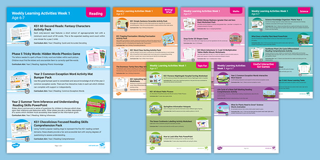 FREE! - Age 6-7 Weekly Learning Pack Week 1 (teacher made)