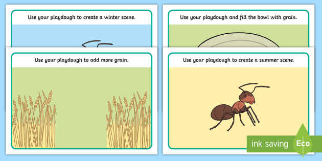 The Cicada and the Ant Playdough Mats (teacher made)