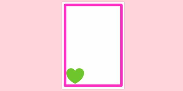 FREE! - Pink and Green Page Border | Page Borders | Twinkl