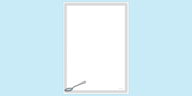 FREE! - Simple Blank Spoon of Water Page Border | Twinkl