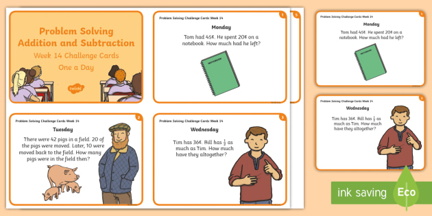 Week 14 - Problem Solving - Addition and Subtraction Challenge Cards