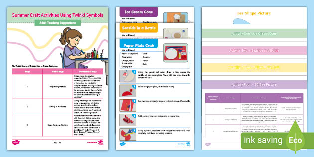 Twinkl Symbols: Summer Craft Activities (teacher made)