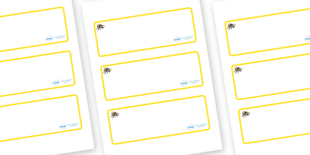 Busy Bee Themed Editable Drawer-Peg-Name Labels (Blank)