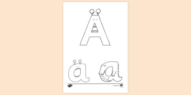 Colouring Page of Letter A | Colouring Sheets