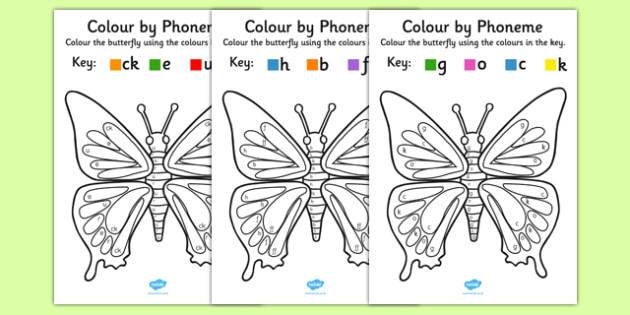 Colour by Phoneme Butterfly Phase 2 Activity PackColour by Phoneme ...