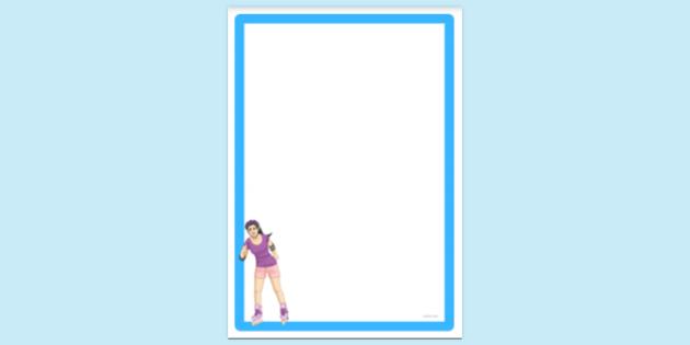 FREE! - Simple Blank Roller Skating Page Border | Page Borders