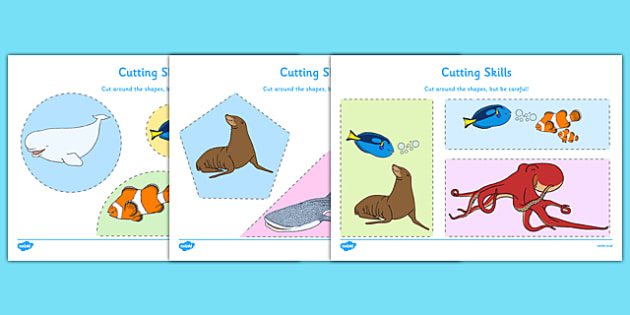 Under the Sea Cutting Activities Sheet - Twinkl Resources