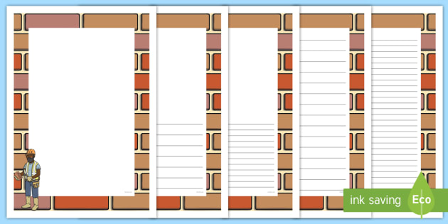 Builder Brick Wall Page Borders - bulding, brick, wall, construction ...