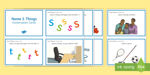 * NEW * 'Name 5 Things' Conversation Cards - Speaking