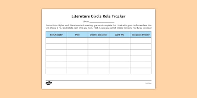 Literature Circle Roles | Tracker | Teacher-made Resource