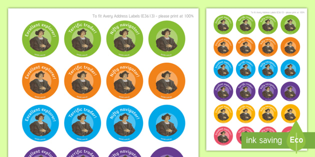 Christopher Columbus Reward Stickers (teacher made)