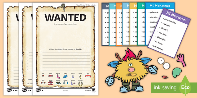 Parts of the Body in Spanish: Making a Monster Resource Pack