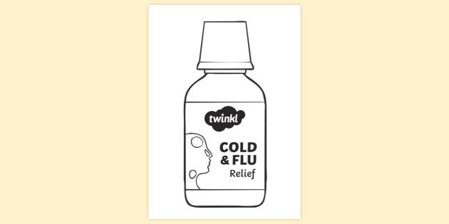 Cold Medicine Colouring Sheet Colouring Sheet | Colouring Sheets