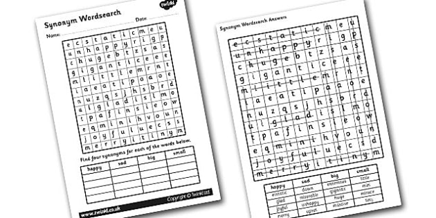 Synonym Word Search