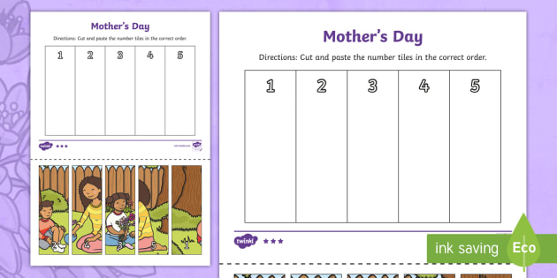 * NEW * Mother's Day Number Sequencing Puzzle - early childhood