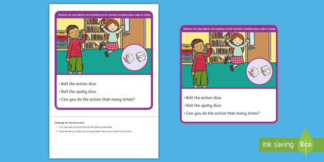 EYFS Maths Counting Challenge: Count the Action Dice Activity