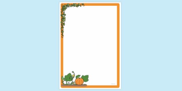 FREE! - Full-Size Pumpkin Page Border | Page Borders | Twinkl